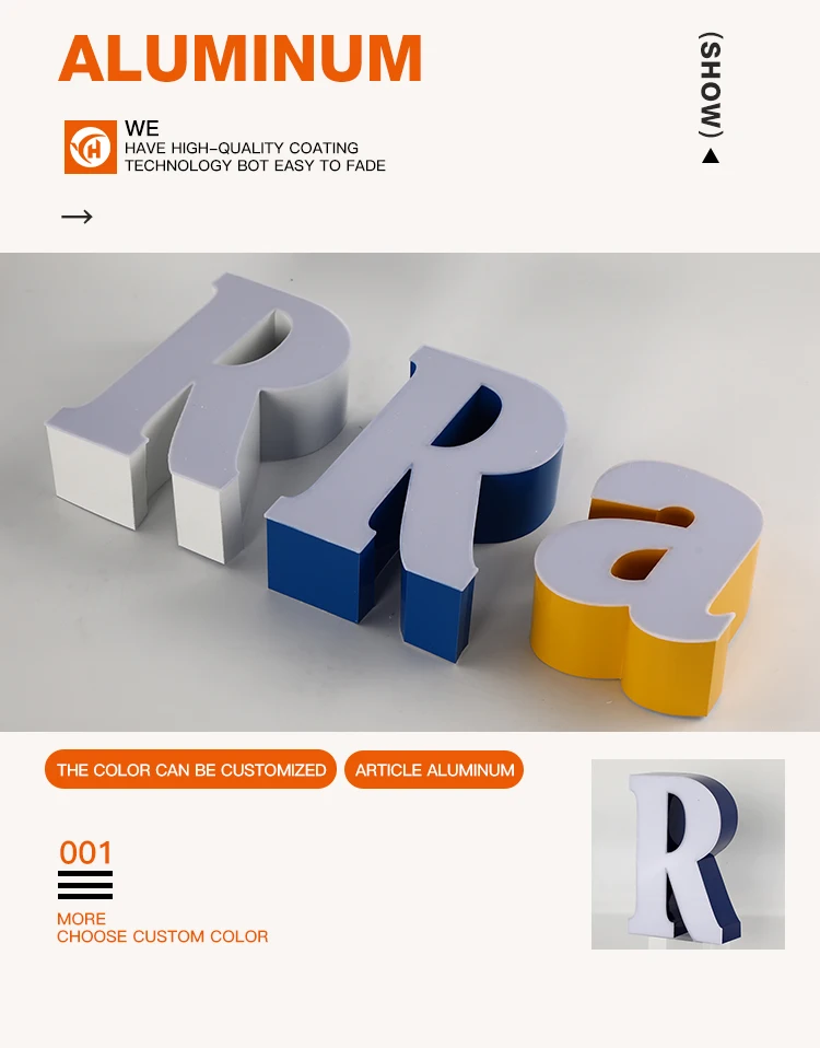 Illuminated Advertising Aluminium Coil LED Channel Letter Signs