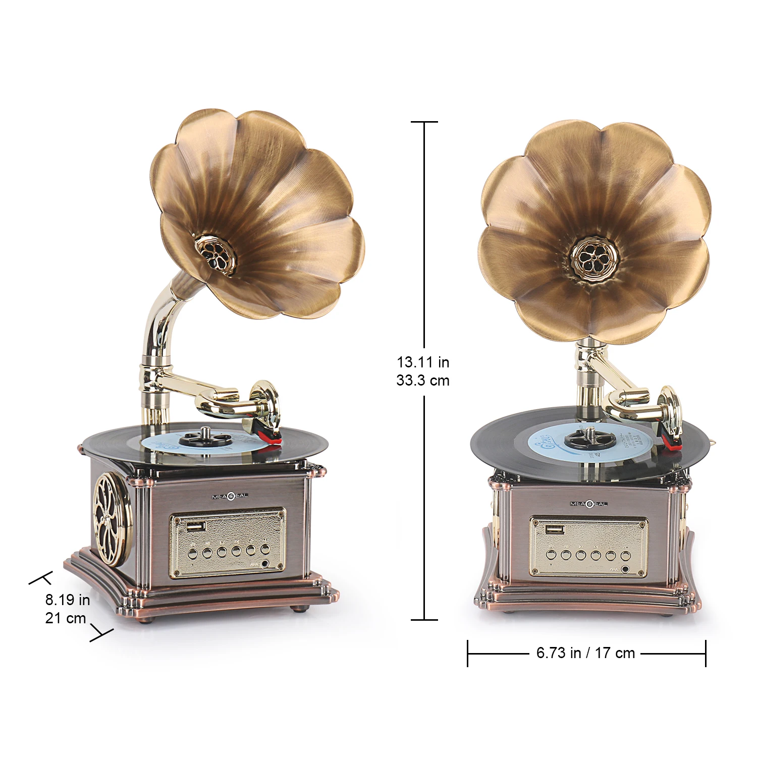 Vintage Vinyl: Gramophone Phonograph Turntable with Bluetooth