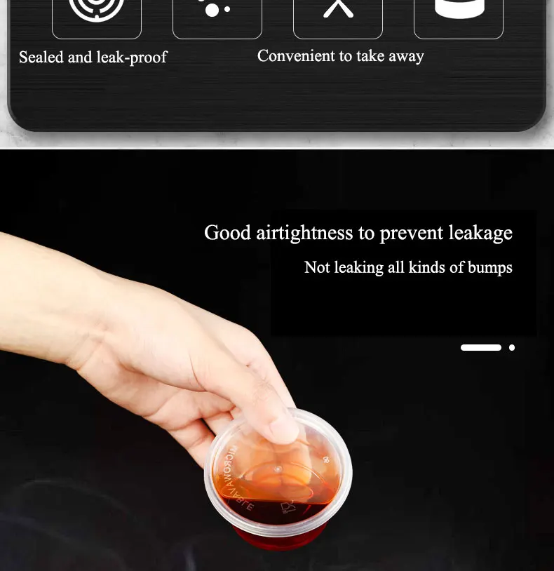 Chutney Chili Sauce Cups Plastic Clear Disposable Sauce Pot Food Small ...