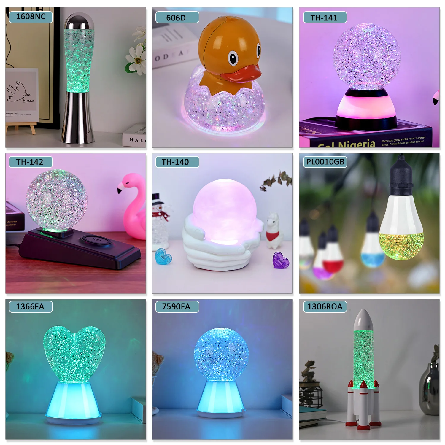 Newly Design Gift RGB Color Change Battery Inside Glitter Liquid Spark ...