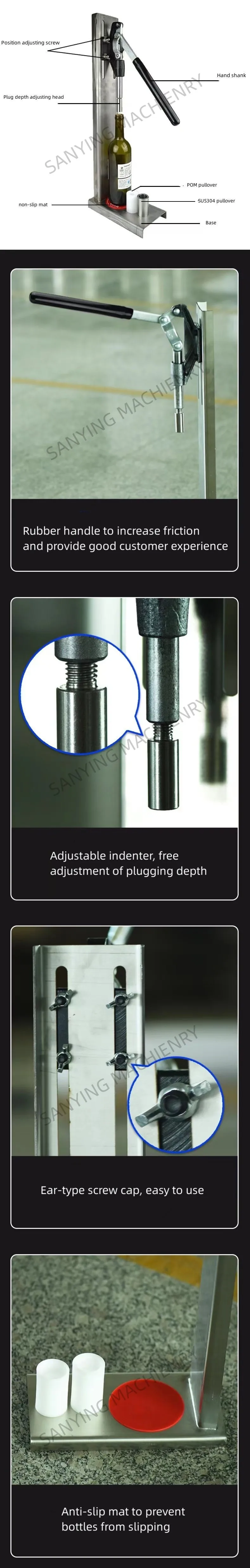 Manual Cork Pressing Machine Wine Bottle Cork Press Insert Machinery ...