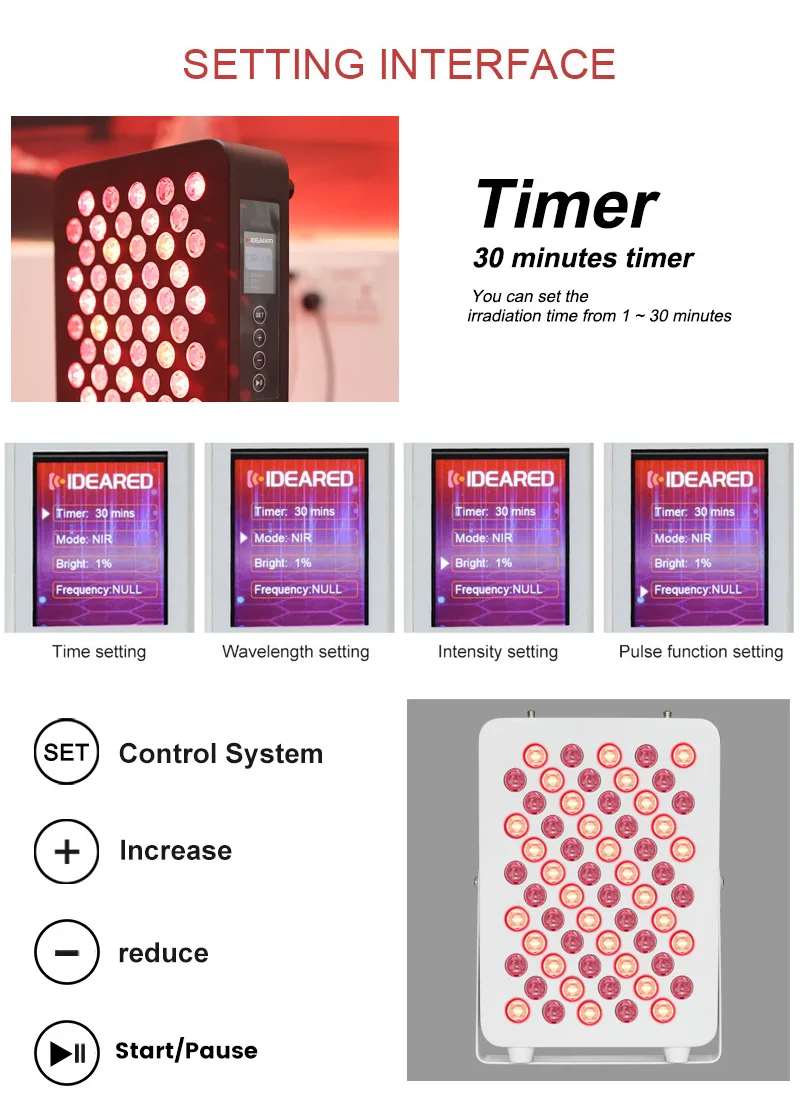 New 5wavelength Red Light Therapy Panel 630 660 810 830 850nm Color ...