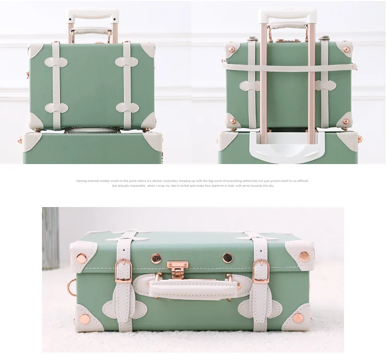 Hojax Vintage Trunk Luggage Set Tsa Lock Carry On Suitcase With Handbag ...