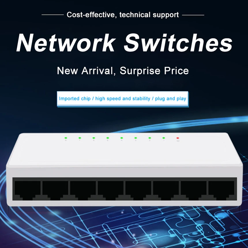 100mbps Desktop 8 Ports Ethernet Switch Plastic Cover - Buy 8 Port ...