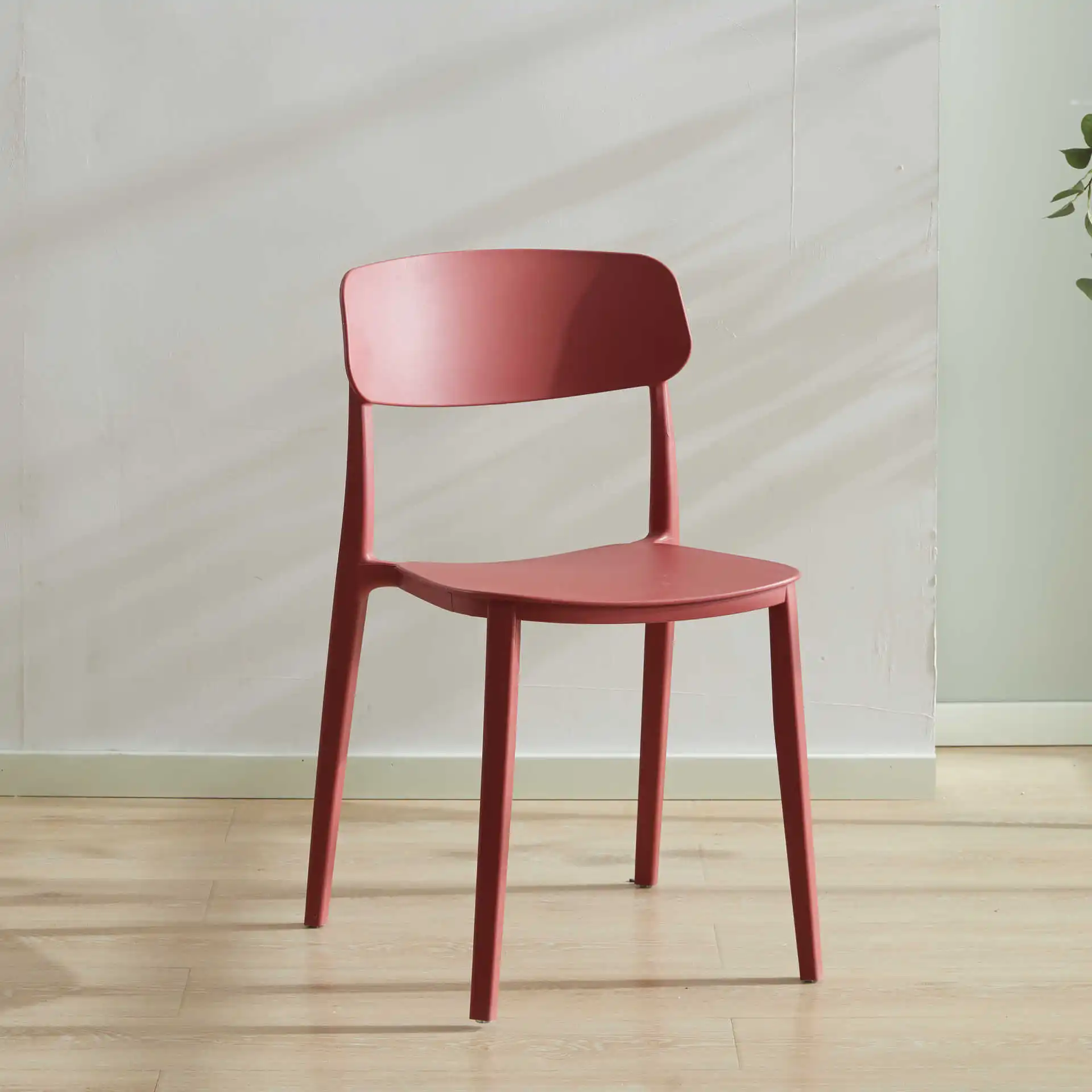 Modern nordic design stackable black plastic restaurant cafe chair ...