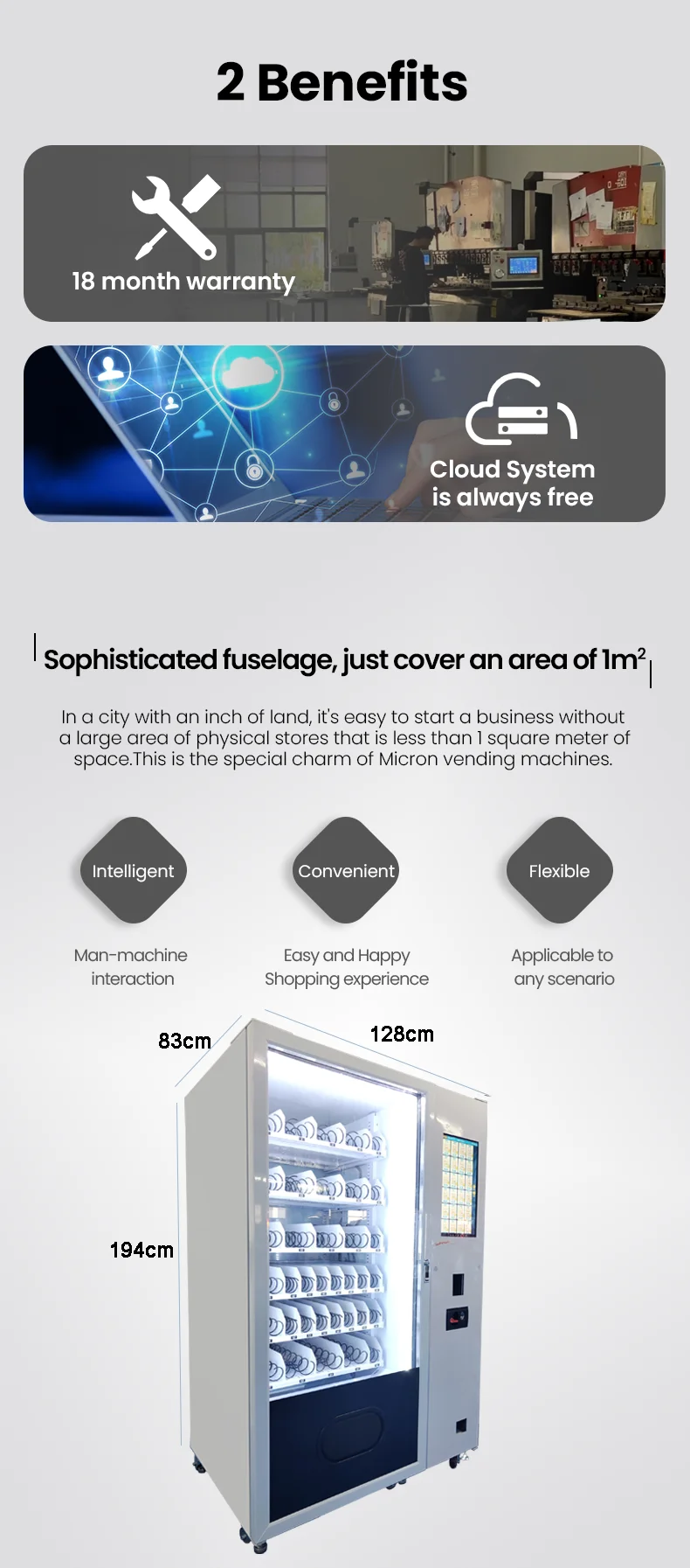 Micron High Quality Automatic Street Food Hot Dog Vending Machine with ...