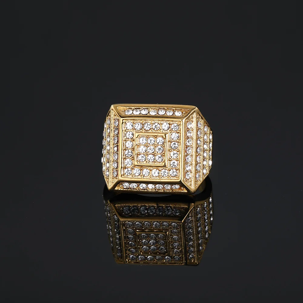 Latest New Gold Plate Stainless Steel Ring Hip Hop Ring For Man - Buy ...