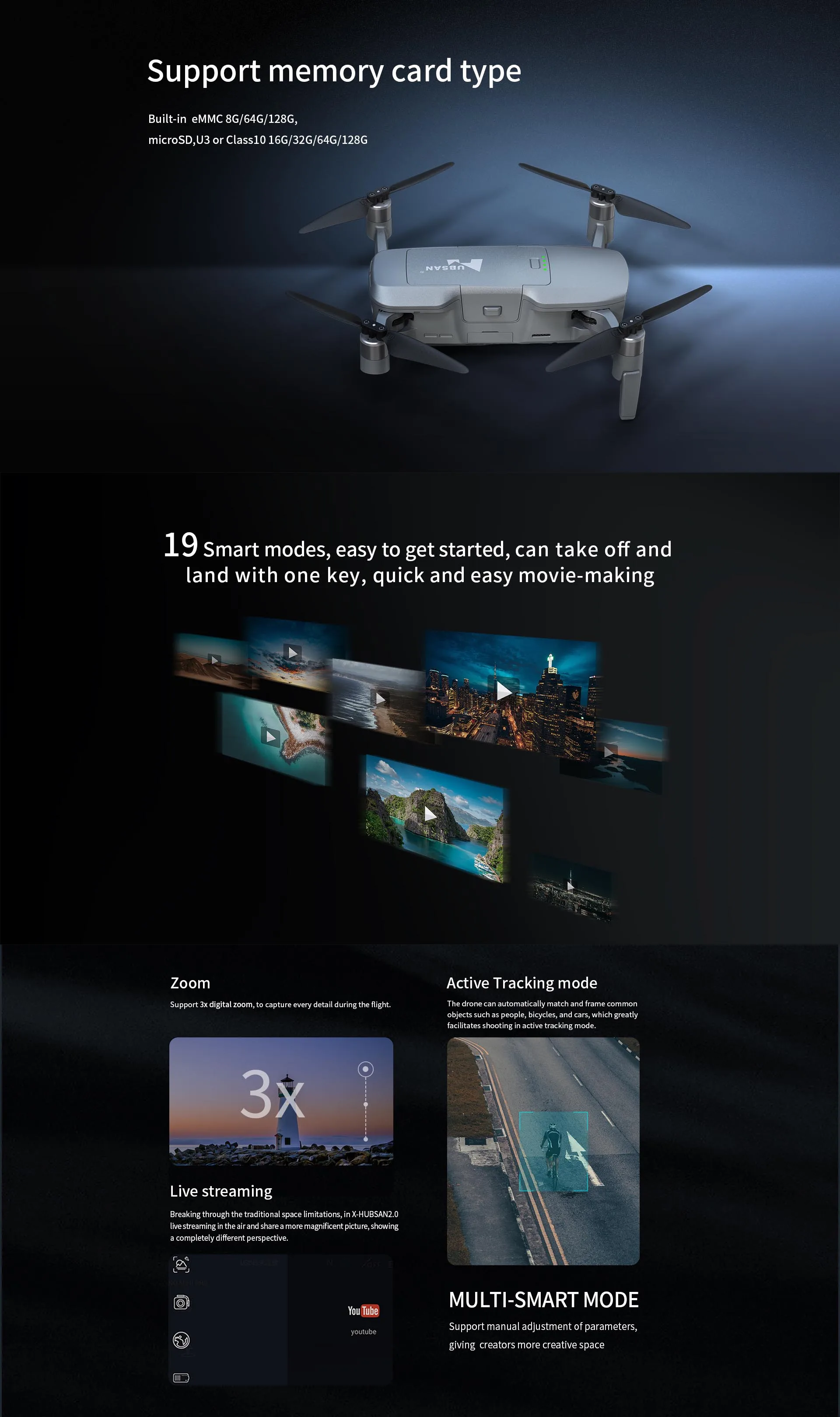 Hubsan Ace Pro Drone Obstacle Avoidance 543g Gps 5g Wifi 10km Fpv 4k 3 ...