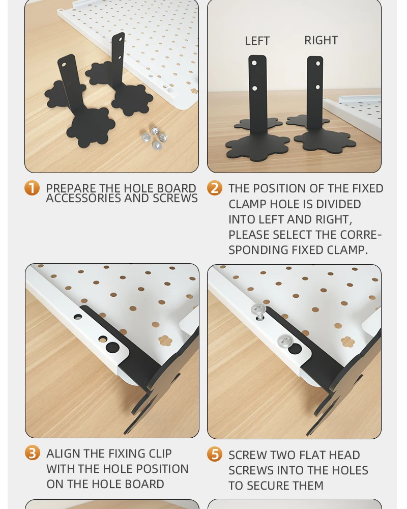 Metal Steel Gaming Pegboard Organizer Shelf Peg Board Desk Mount With ...