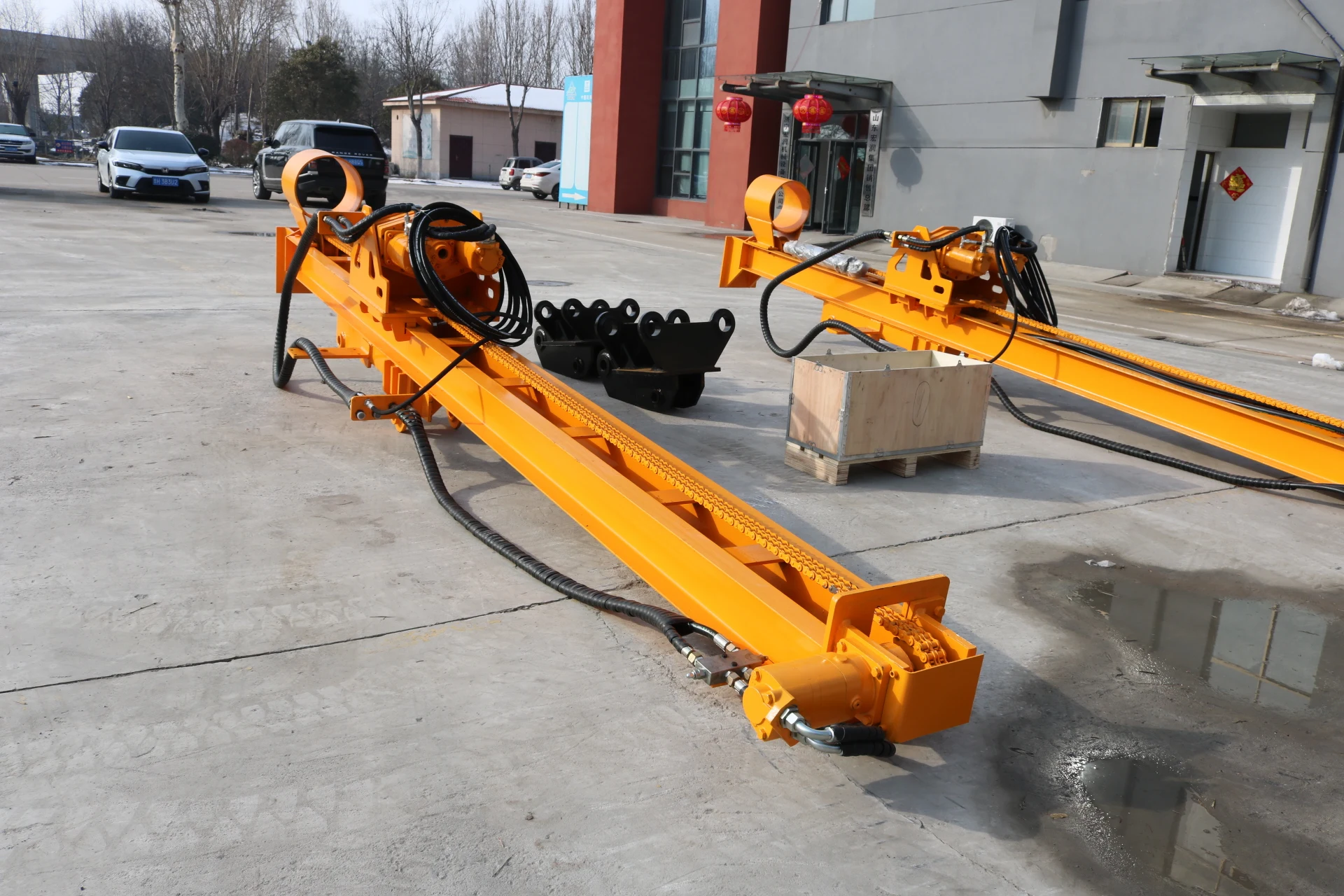 Hydraulic Excavator Mounted Rock Drilling Rig For Borehole Drilling In ...