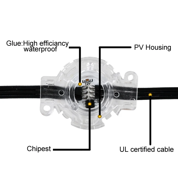 30mm 12v String Ucs2904 Rgbw Point Light Permanent Outdoor Lights ...