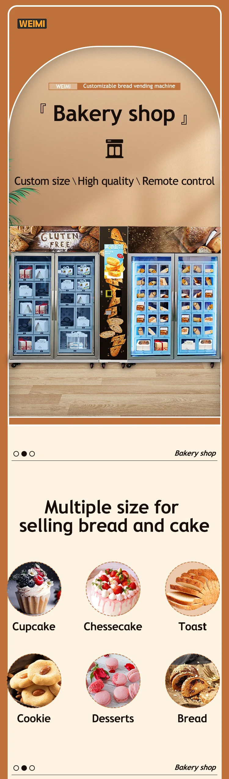 Bakery Shop Refrigerated Bread Baking Vending Machine