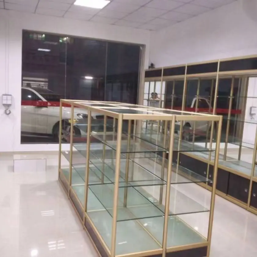 70'' Extra Vision showcase Display Cabinet MDF Tempered Glass Slide ...