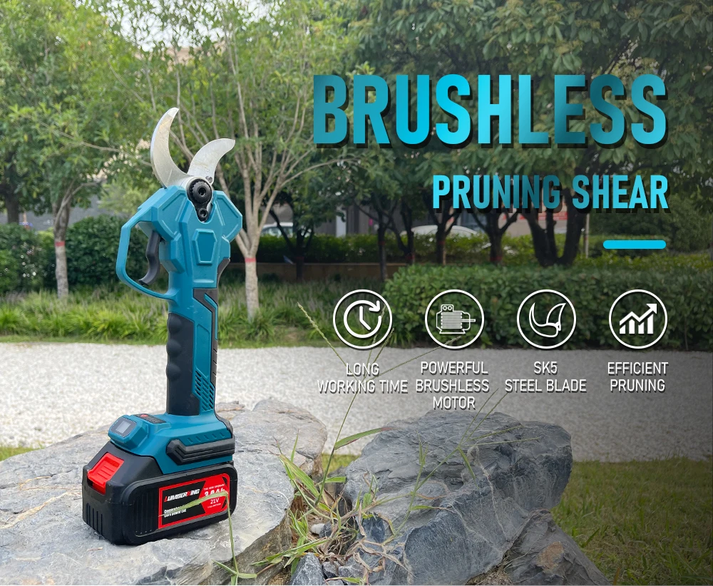 Garden Wireless Electric Pruning Shears 40mm Battery Powered Telescopic ...