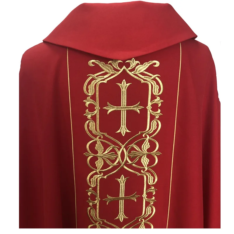 Red Chasuble Catholic Church Father Priest Chasuble With Under Stole