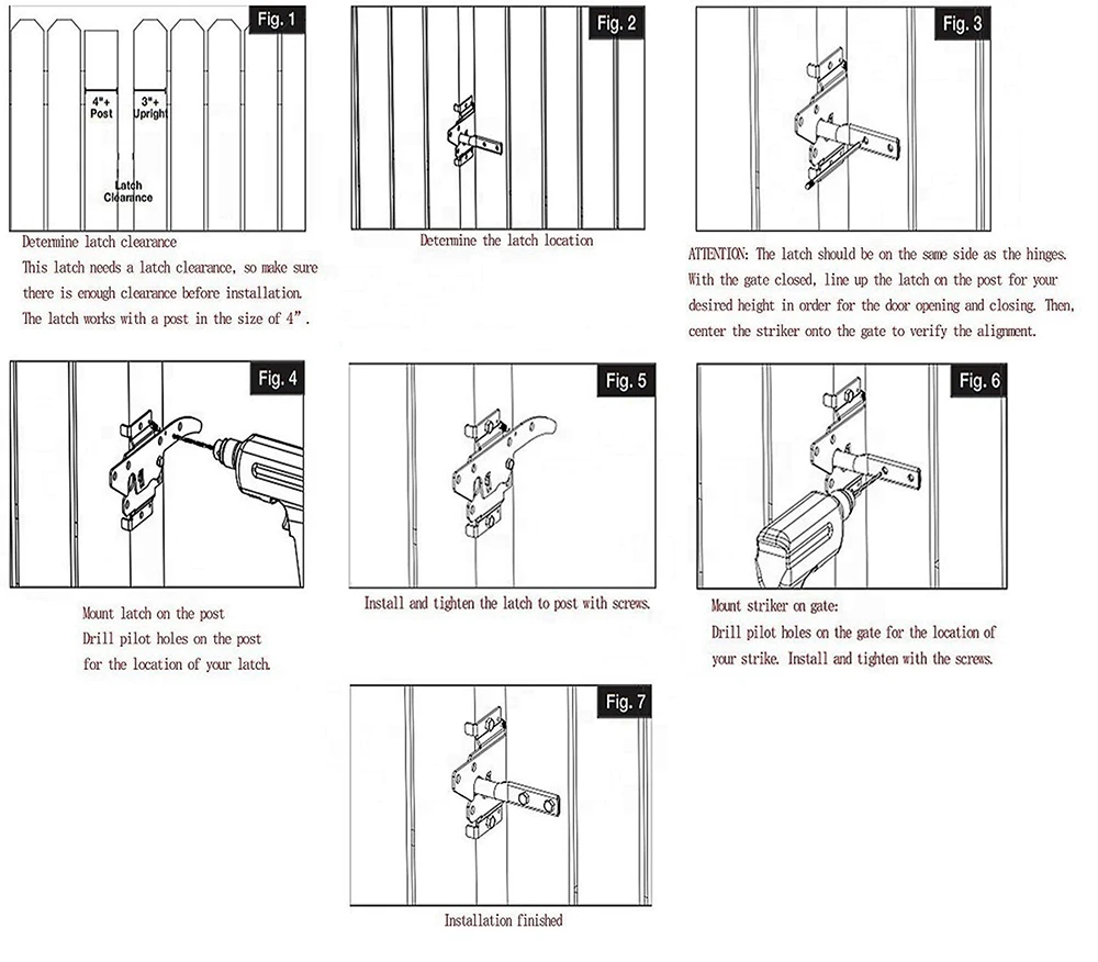 Hillmaster Self-locking Gate Latch Heavy Duty Post Mount Automatic ...