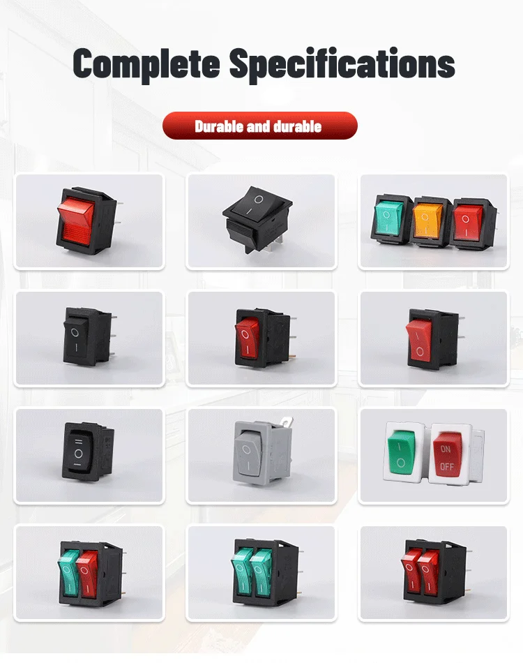 KCD9 Big Rocker Switches Red Three-Way Switch 9 Pin 2 Position Multi ...