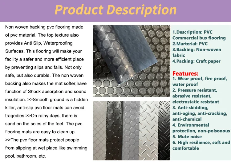 High Quality Anti-Slip PVC Car Flooring for Cars and Buses