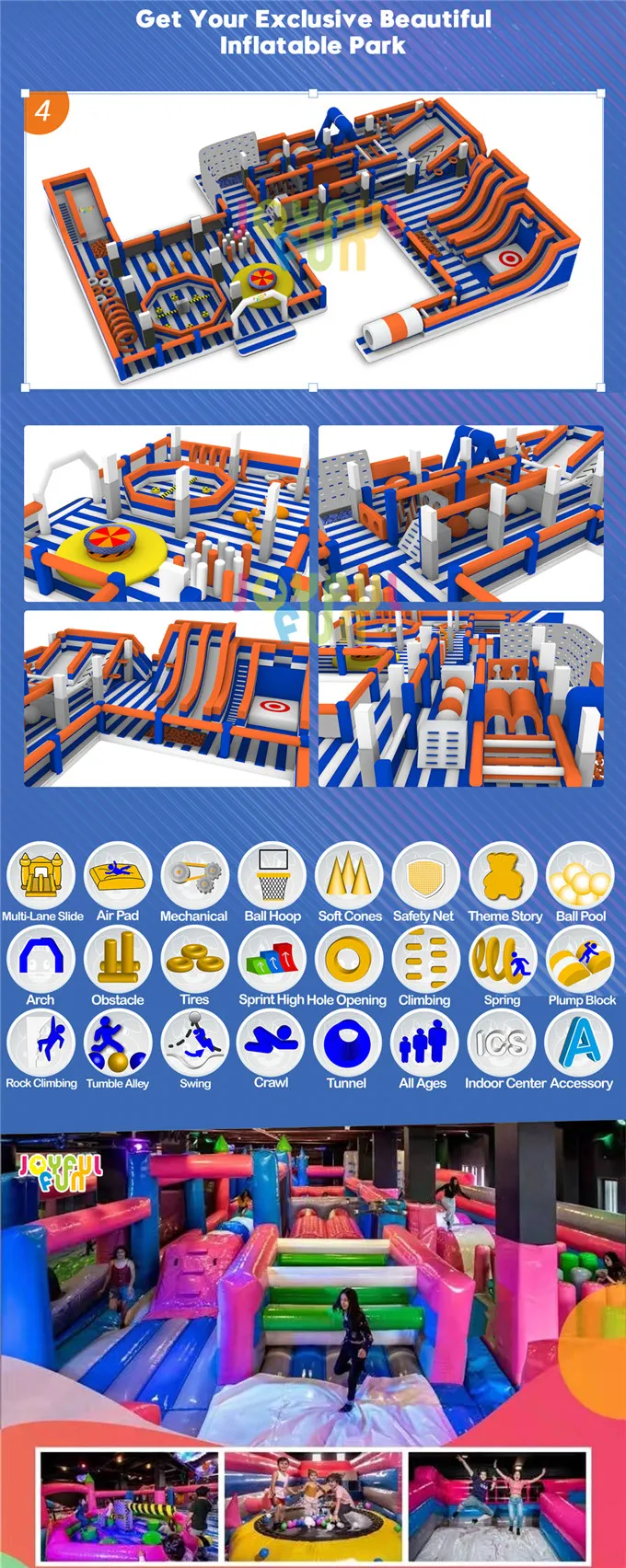 Joyful Fun Inflatable Amusement Park Indoor Inflatable Park - Buy ...