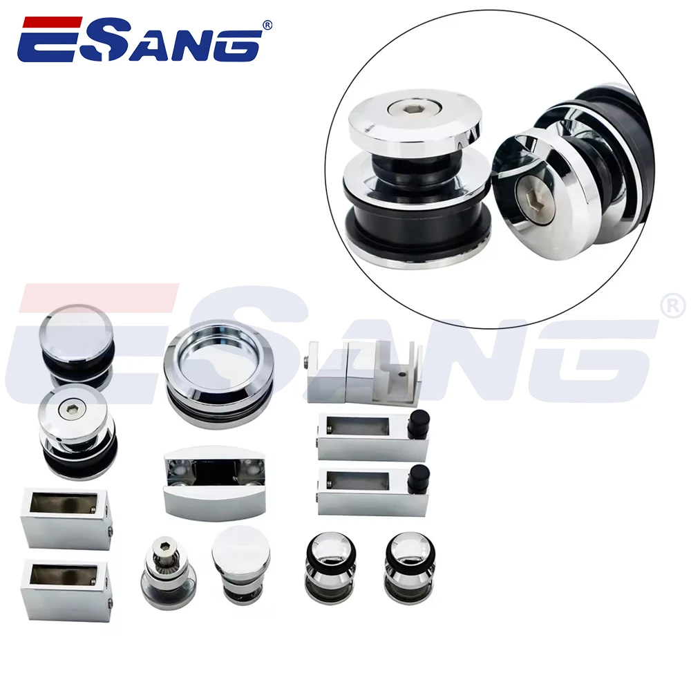 Esang Commercial Bathroom Glass Sliding Door Fittings 304 Stainless Steel Glass Shower Door ...