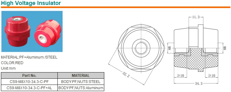 Aluminium 50x8 Busbar Insulators 10kv Rated Voltage Support Bar ...