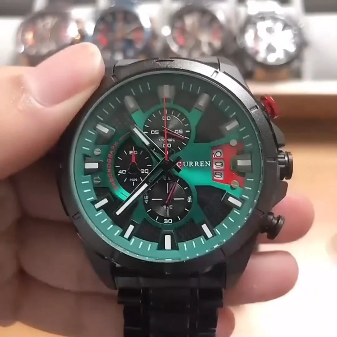 Curren 8401 2022 Men's Watch Blue Stainless Steel Band Date Mens Male ...