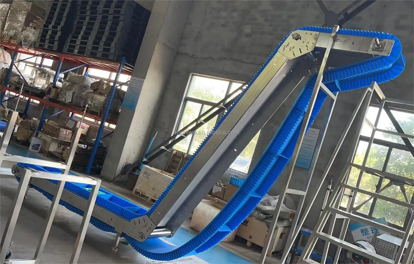 Custom Automatic Motorized Incline Belt Conveyor With Climbing Pu Pvc ...