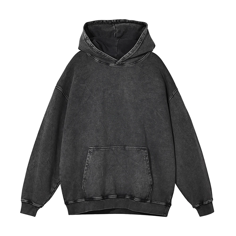 Wholesale 420 Gsm Heavyweight Hoodie No Drawstring Cotton Blank Acid ...