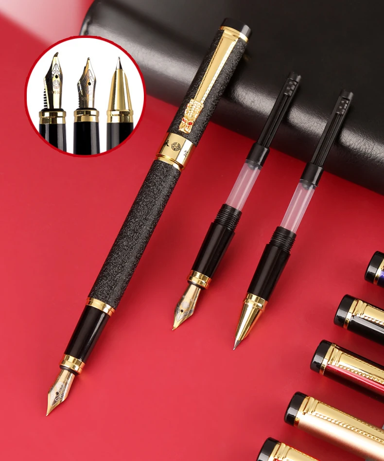Sy327 Custom Luxury Executive Calligraphy Pen Black Metal Fountain Pen ...