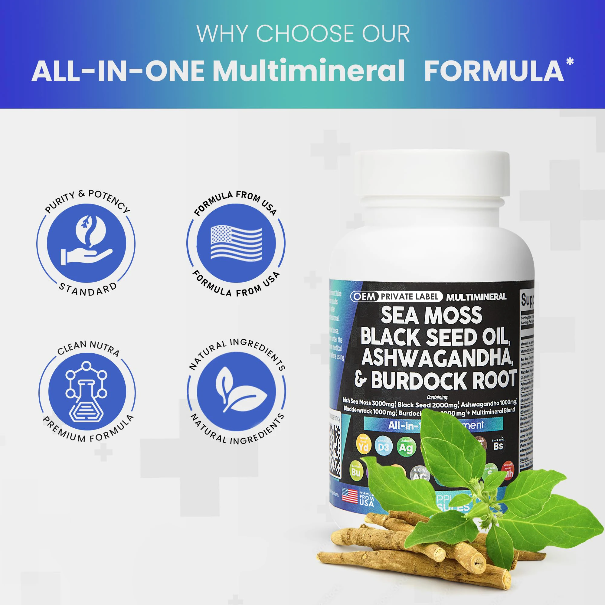 Private Label Sea Moss Capsules - Boost Immunity & Energy