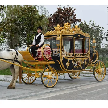 Luxury Gold State Coach Horse Drawn Carriage With Electric Power - Buy ...