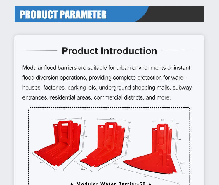 L Shaped Flood Barrier Movable New Design 50cm Height Storm Water ...