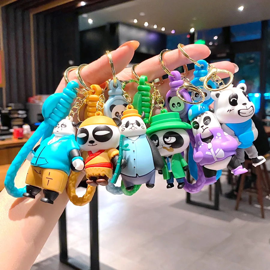 Wholesale Bulk Cute Cartoon Panda Keychain Animal Keyring Car Key ...