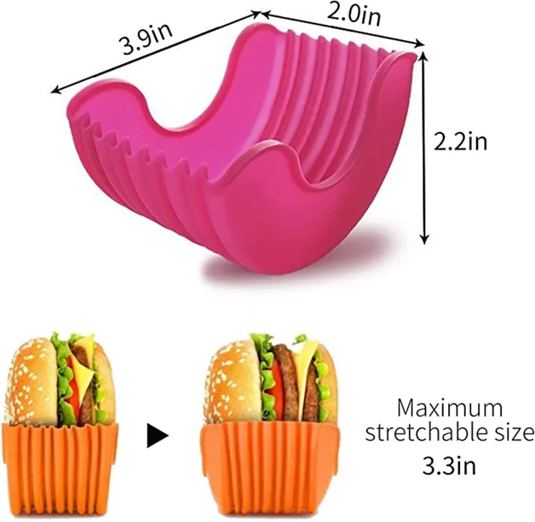 4pcs Adjustable Burger Sandwich Storage Holders Reusable Hamburger Clip ...