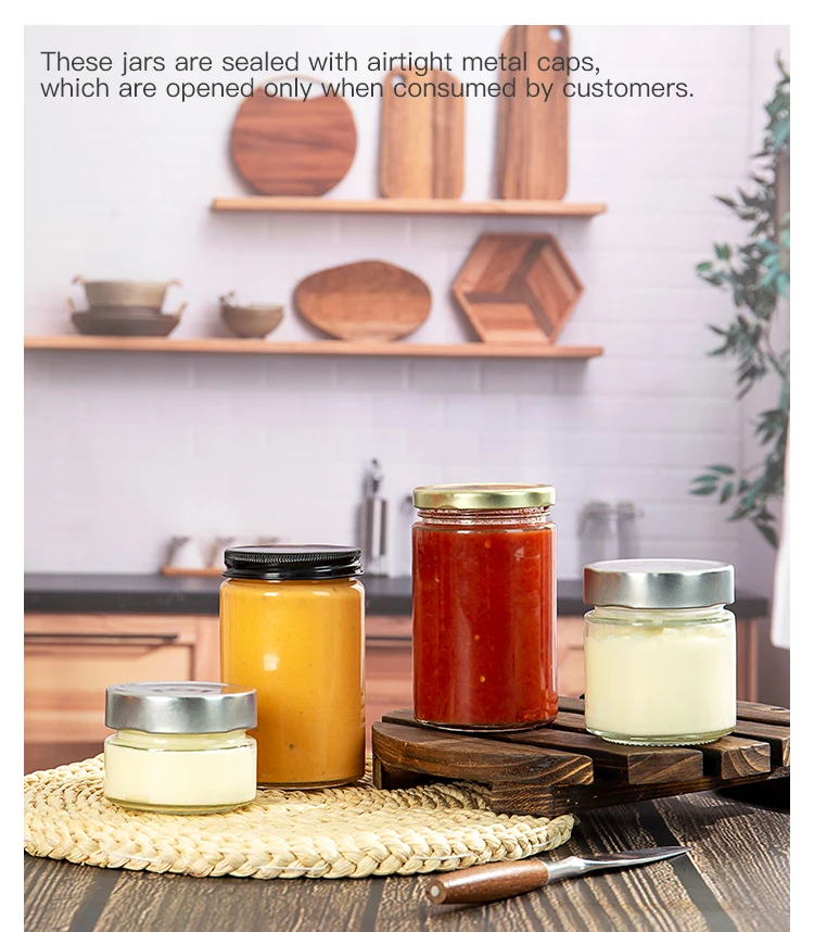 70mm Deep Mouth Flint Clear 314ml Ergo Glass Jar For Candy Spice Food ...