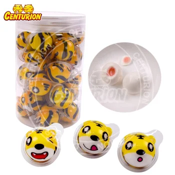 Wholesale Halal 10g Gummy Ball Filled Jam Cartoon Tiger Shape Sweet ...