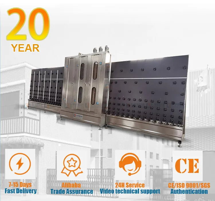 Convenient In Use Glass Sheet Cleaning Machine Vertical Glass Washing ...