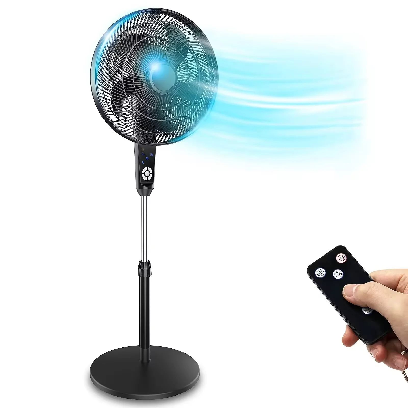 Smart Standing Floor Fan With Remote Control 330 Degree Oscillating ...