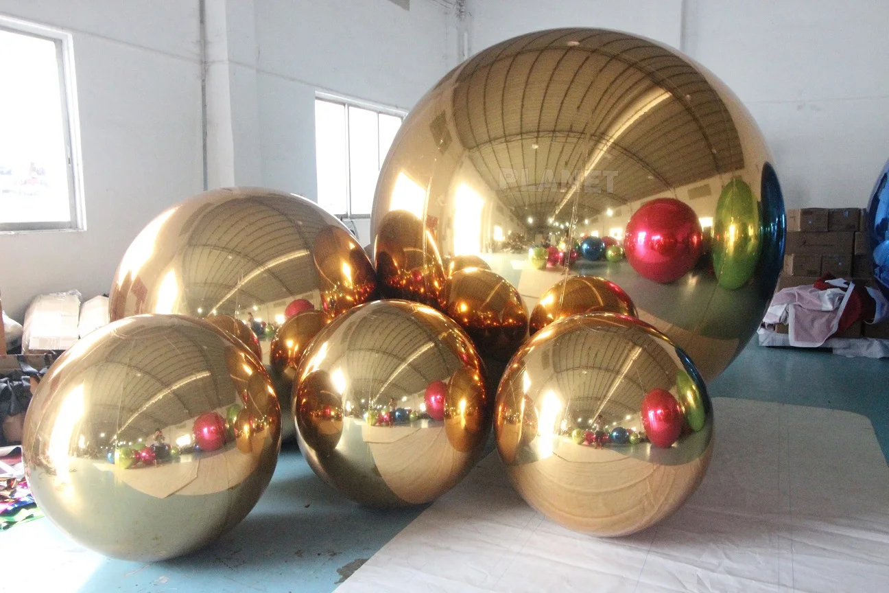 Giant Hanging Floating Gold Shinny Disco Mirror Sphere Balloon Ball ...