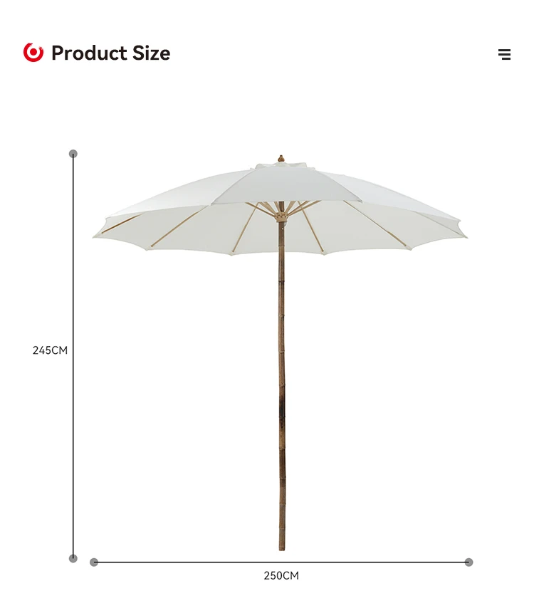 Factory Bamboo Sun Parasol Outdoor Bamboo Parasol Custom Outdoor ...