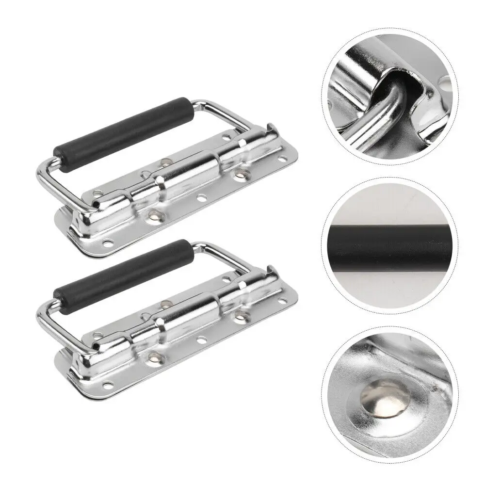 Black Heavy Duty Spring Flight Case Handle 1.2mm Medium Size Cabinet ...