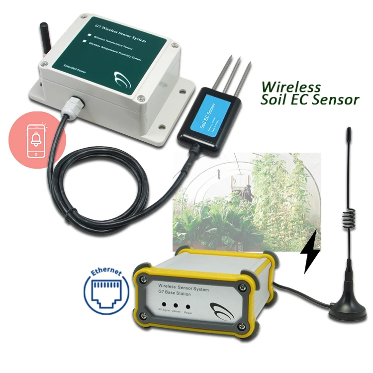 Soil Moisture and Temperature Sensor High precision Wireless Soil EC ...