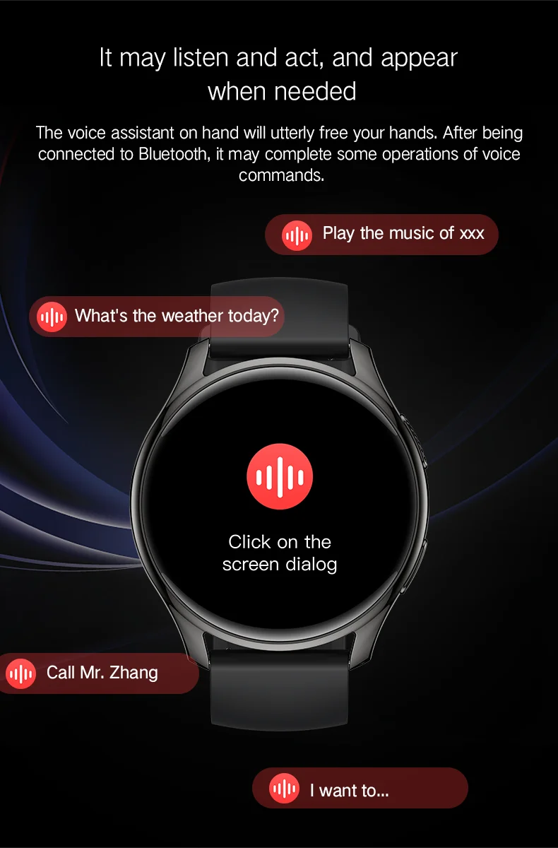 S52M Aosman Talking Watch - Full Screen Touch, IP68 Waterproof