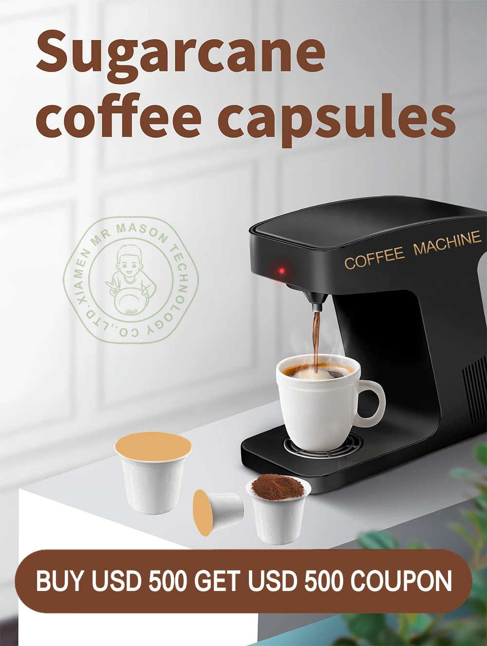 Custom Disposable Espresso Coffee Capsule Sugarcane Paper Biodegradable ...