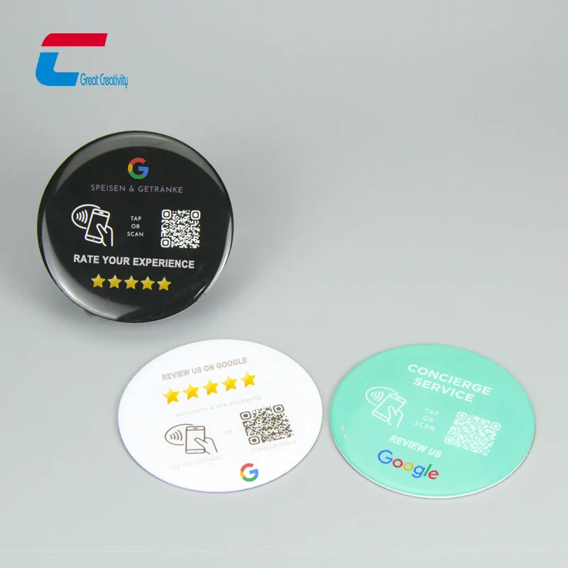 13.56mhz Waterproof Epoxy Google Review NFC Card Tag Stickers