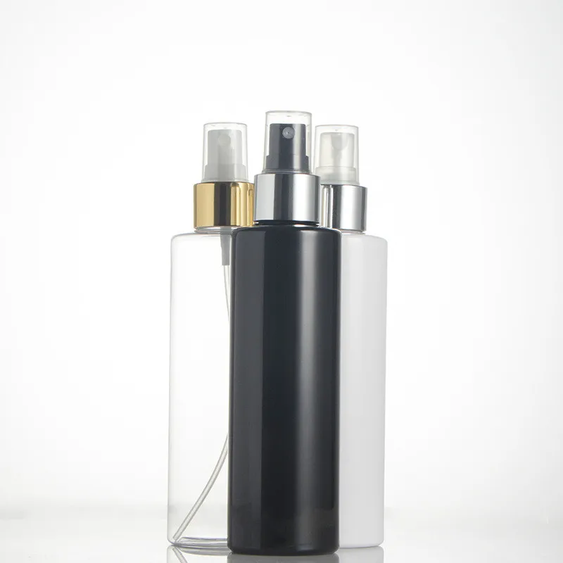 200ml Round Cosmetic Body Mist Atomizer Plastic Spray Lotion Gold Top ...