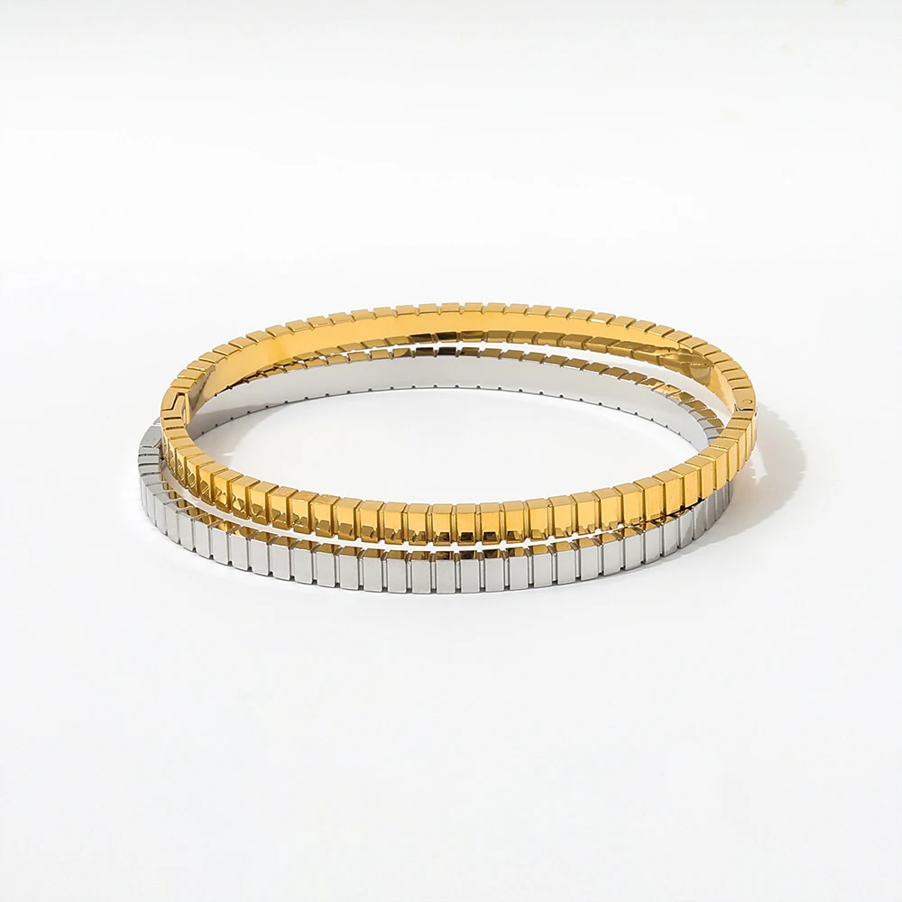 High End PVD 18K Gold Plated Bangle Bracelet - Stainless Steel Jewelry