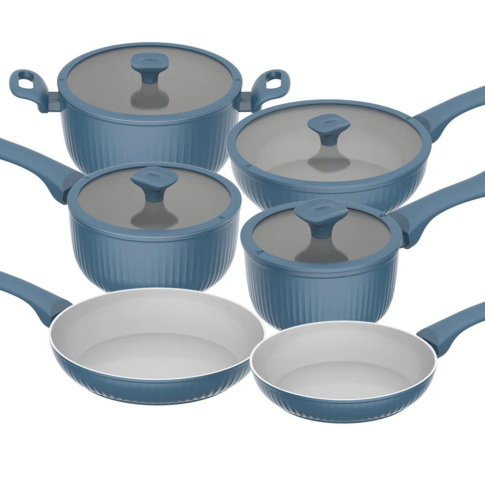 Vertical Grain Aluminum Forged Cookware Sets for Induction