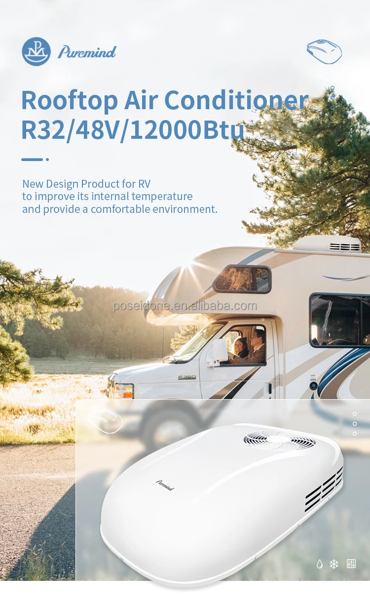 Gree 48v Rooftop Rv Truck Parking Air Conditioner Caravan Camper ...