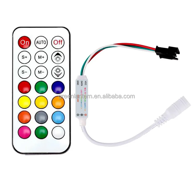 Addressable RGB LED Strip Mini SPI RF Controller 14/17/21 Key Remote ...